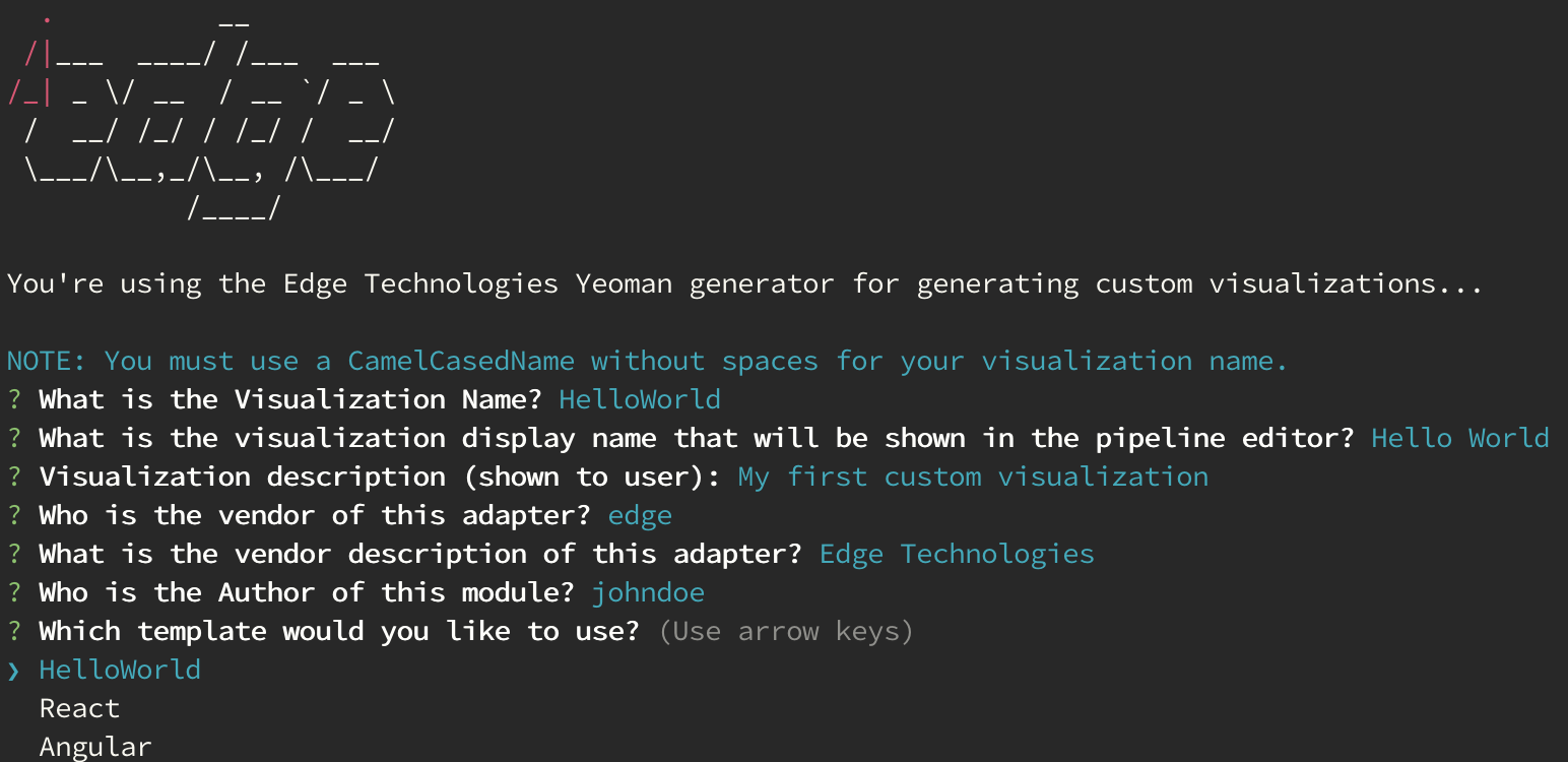 Edge Technologies, Inc. | Documentation | Generating a Custom Visualization