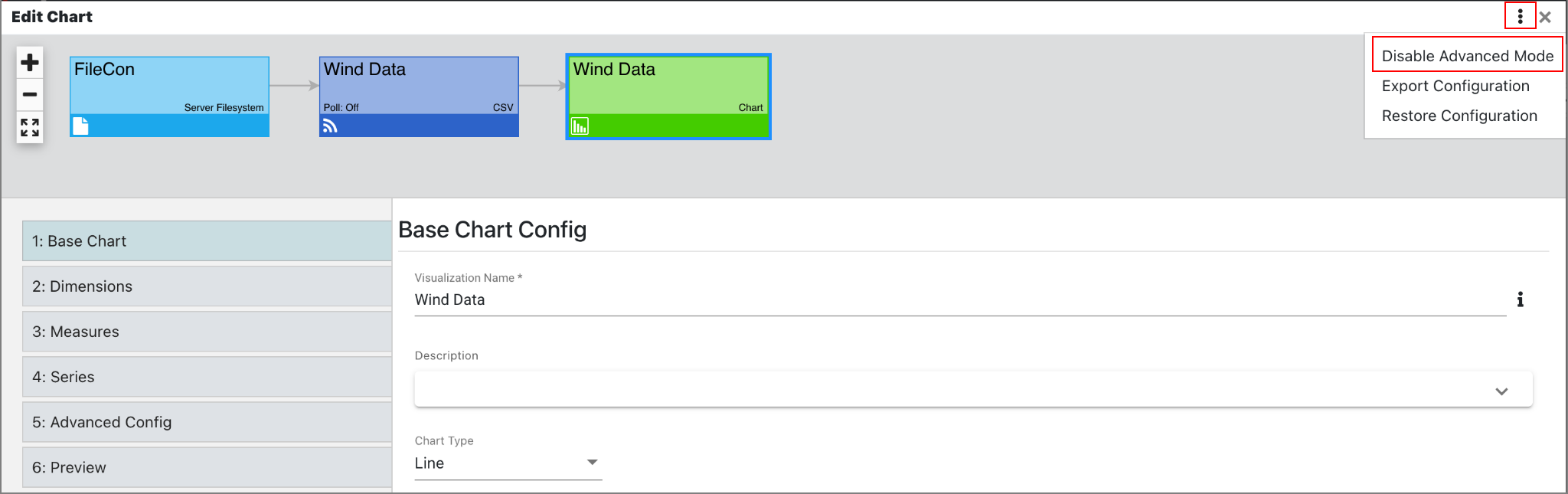 Edge Technologies, Inc. | Documentation | Advanced Configuration Mode in Chart Visualizations