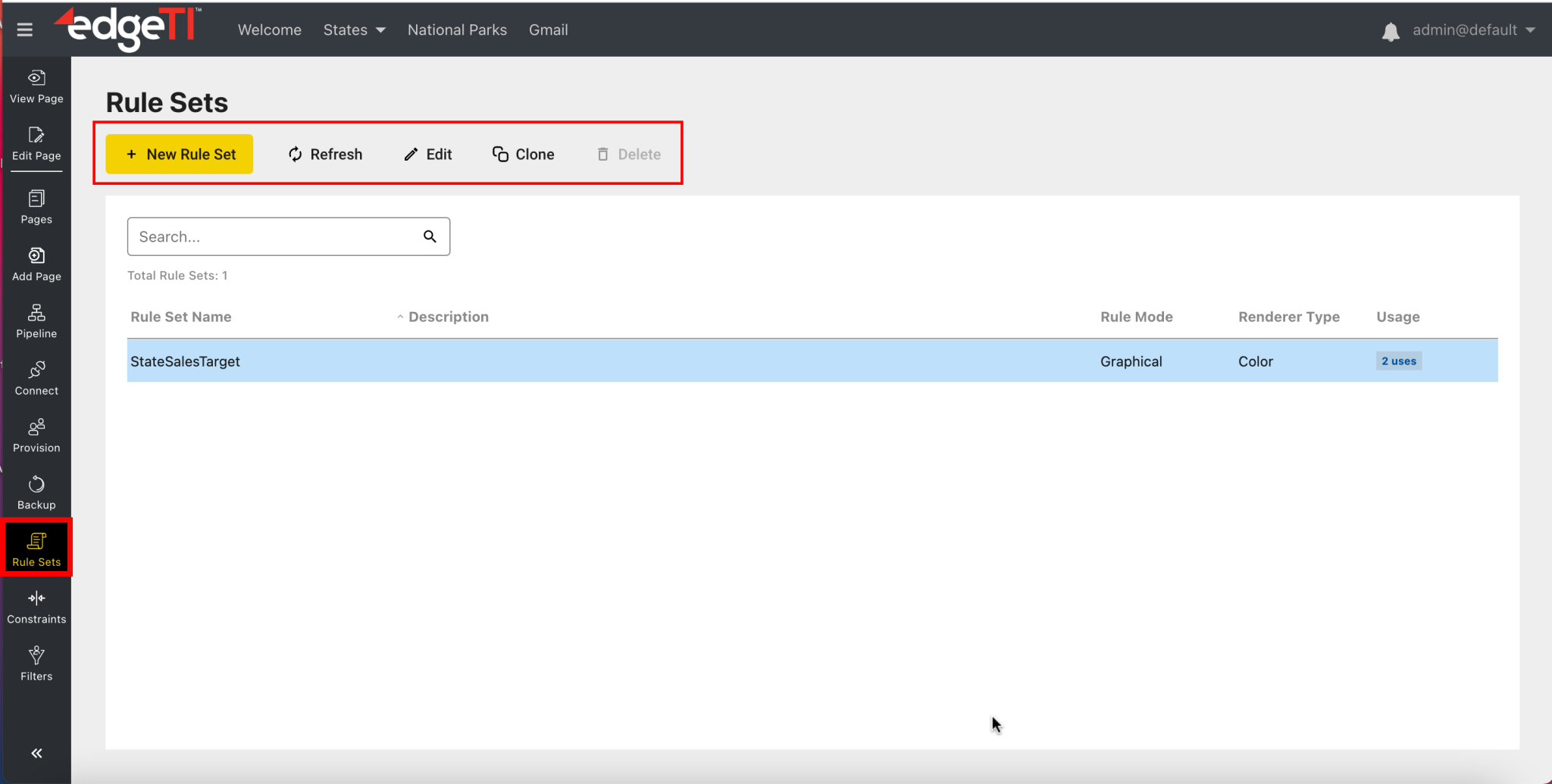 Edge Technologies, Inc. | Documentation | Rule Sets